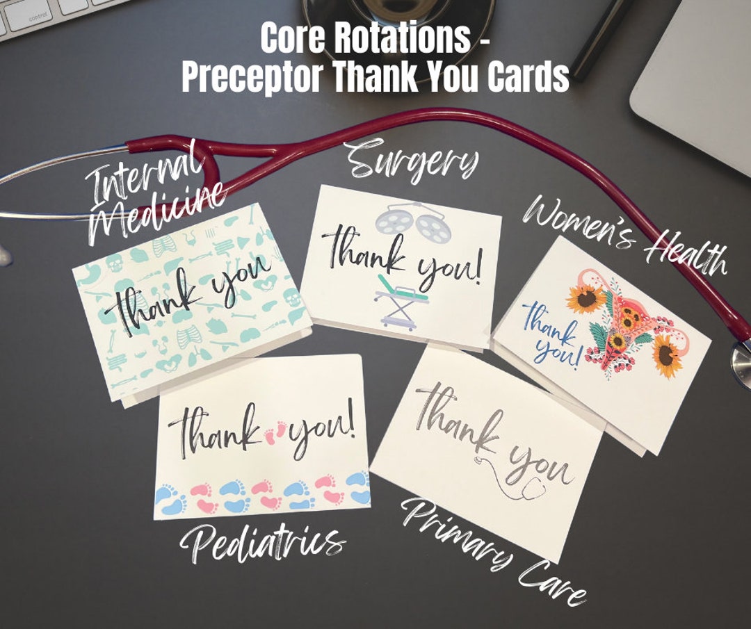 Core Rotations Thank You Cards - PA School, Clinicals, Med School, PA ...
