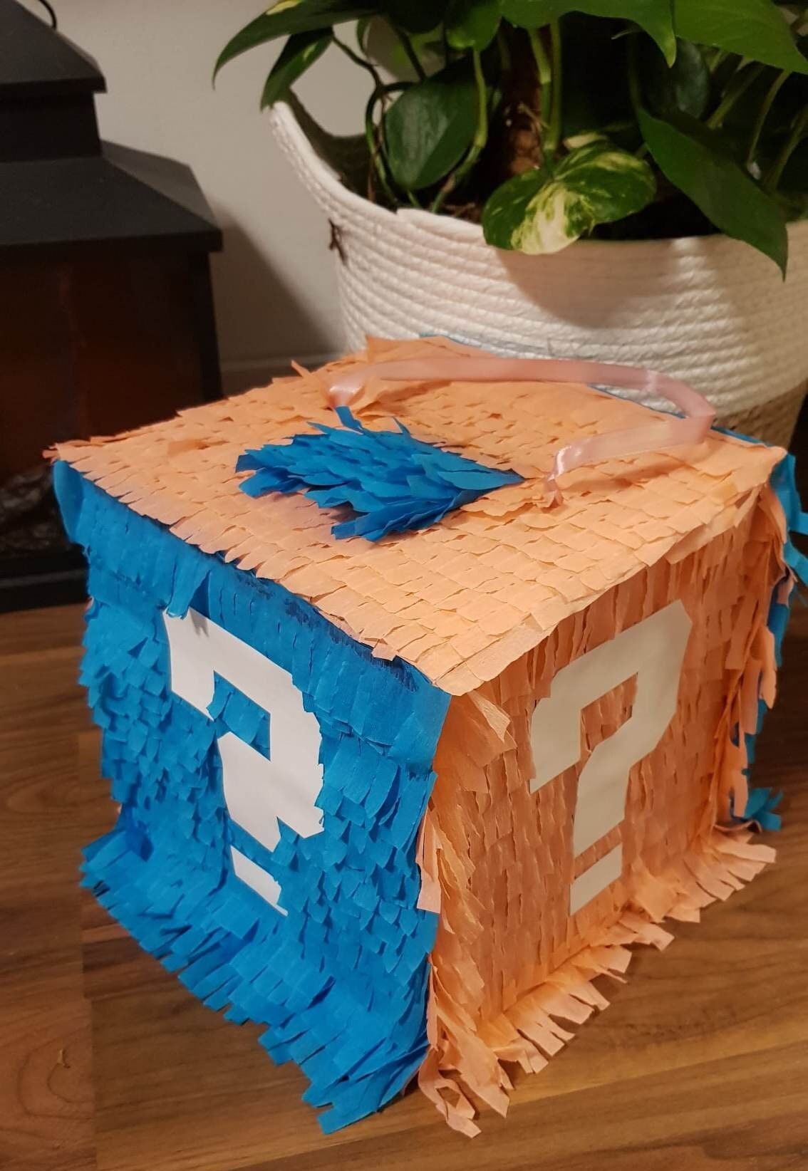 Shower Party Pinata Gender Party Cube 20 Cm Boy or Girl Pinatas Stork ...