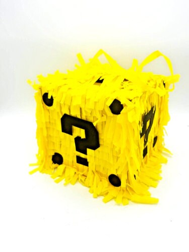 Birthday Mystery Pinata Mario Kids Party Pinatas Mystery Blocks Pinata ...