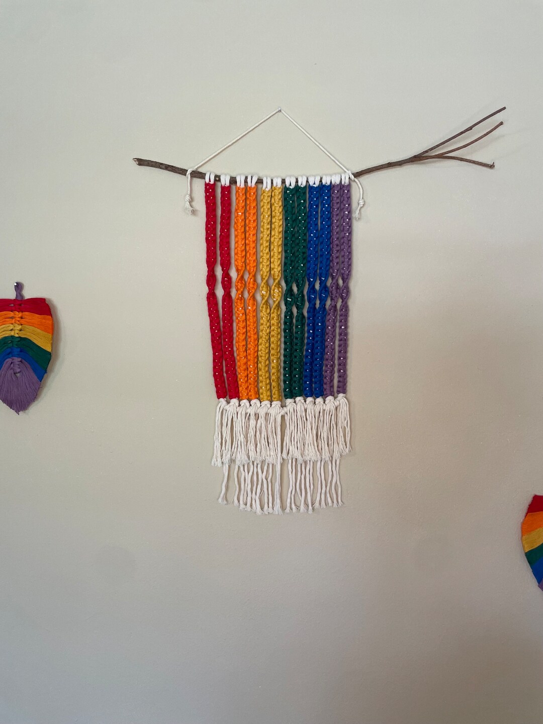 Pride Flag Macrame, LGBTQ Wall Hanging, Holiday Gift, Office Wall ...