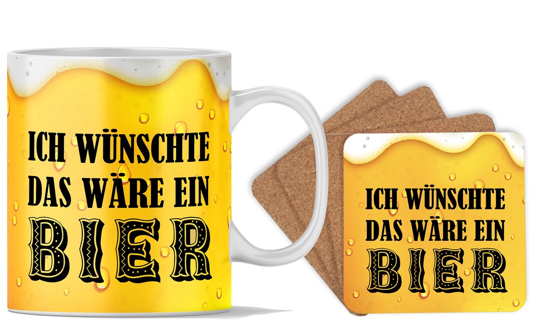 Bier Tasse Mit Untersetzer | Ich Wünschte Das Wäre Ein Bier ...
