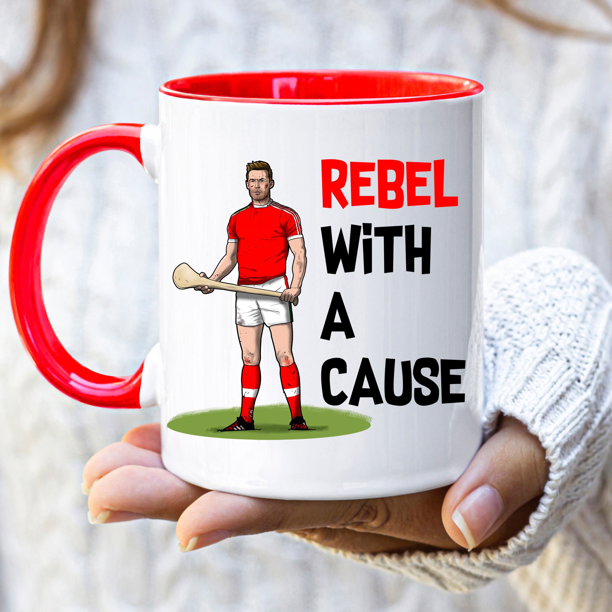 Hurling GAA Mug Rebel With a Cause Irish GAA Gift Cork Hurling Mug ...