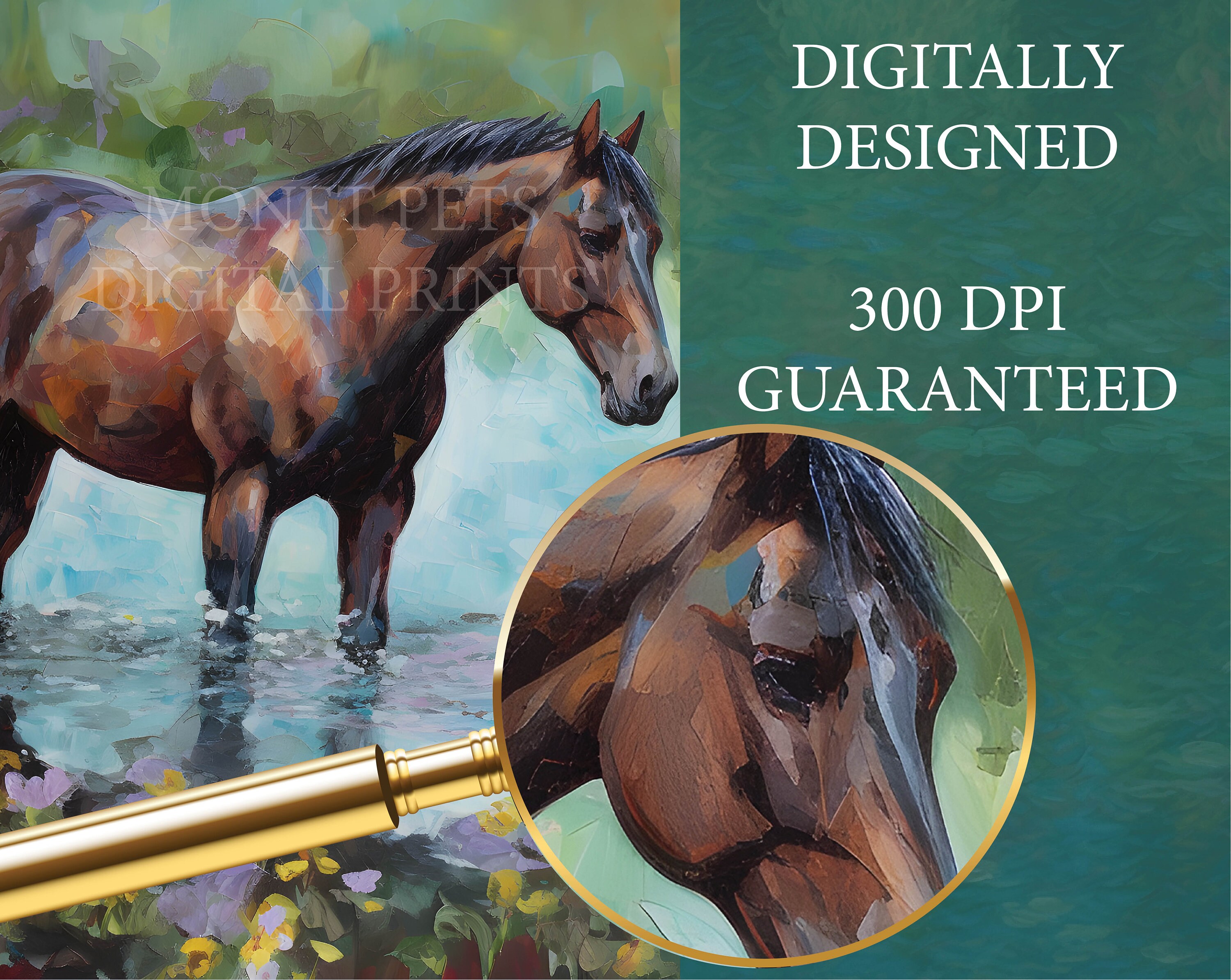 Brown Stallion Horse Digital Download - Printable Poster - Southern Art ...