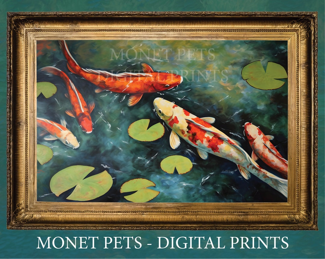 Koi Pond Painting Digital Download - Printable Poster -farmhouse ...