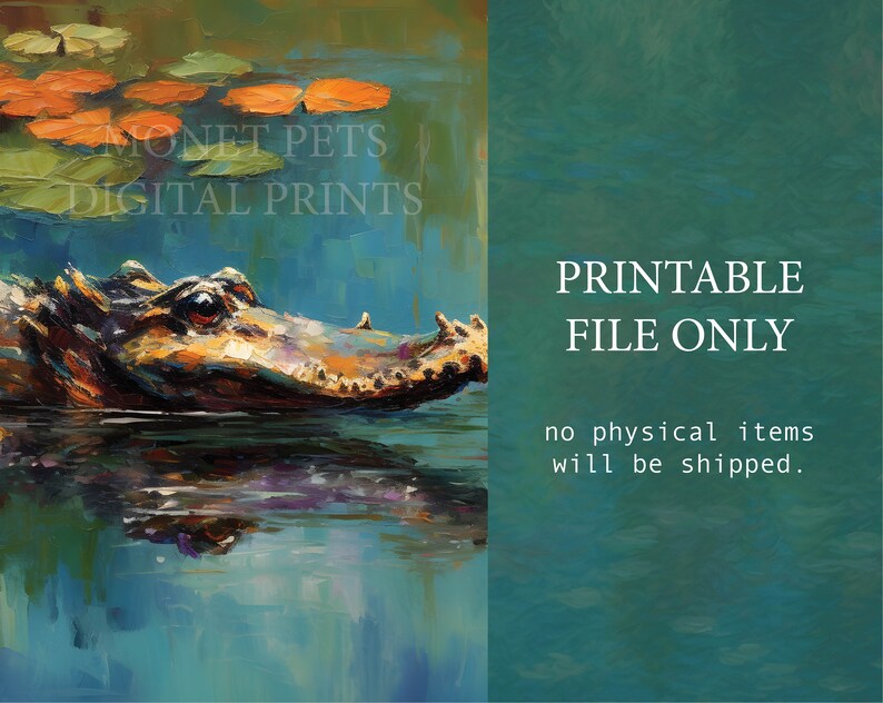 Gator Digital Download Printable Poster Southern Art Swamp Print Floral ...