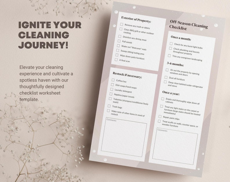 House Cleaning Checklist Printable Template Guide. Weekly Monthly Daily ...