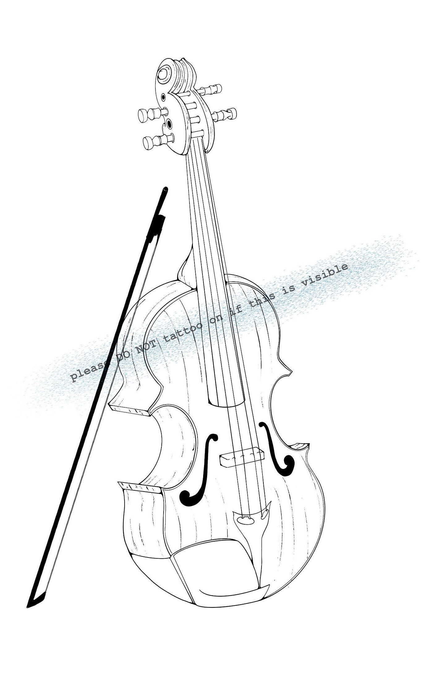 Violin Outline Tattoo