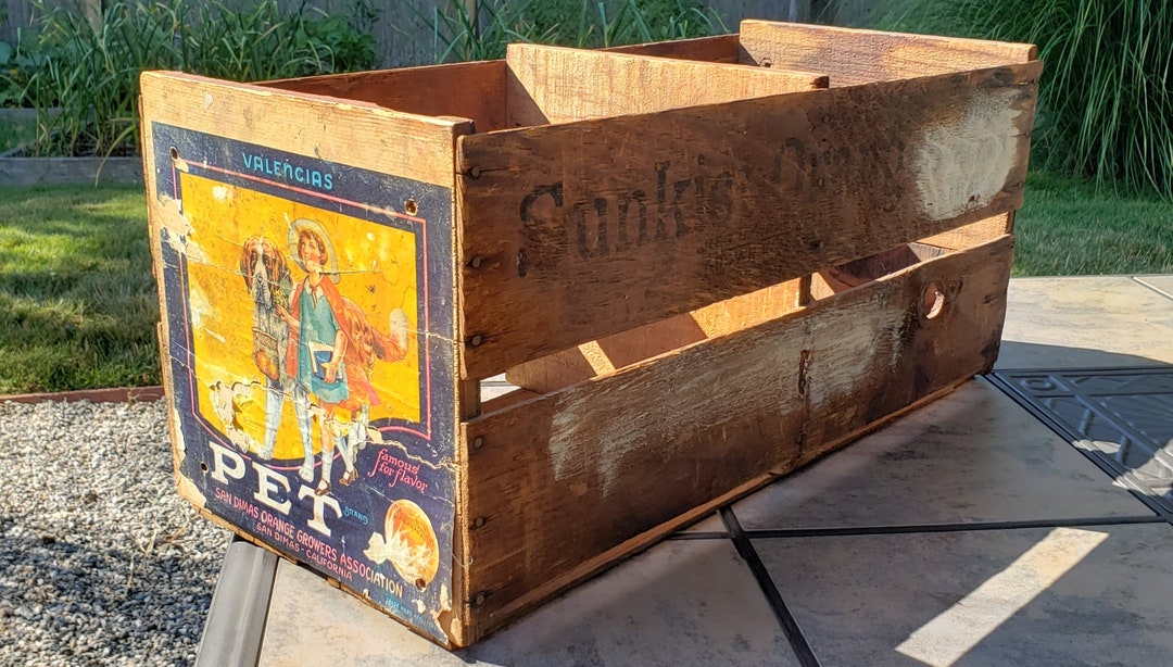 Vintage Sunkist Oranges Divided Crate California PET Valencia - Etsy