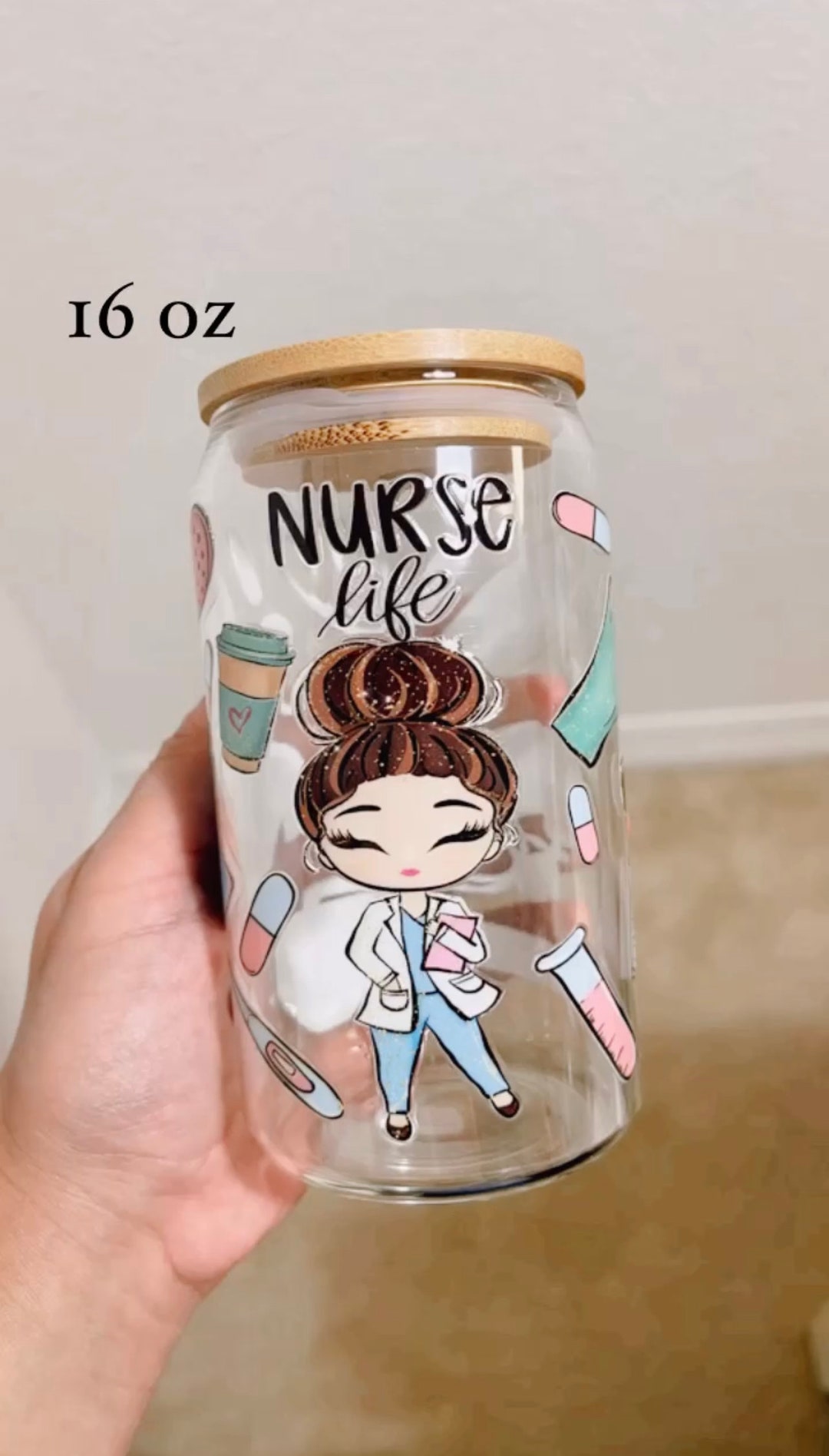 Nurse Life Libbey Cup Nurse Glass Cup Nurse Gift New Nurse Gift Nurse ...