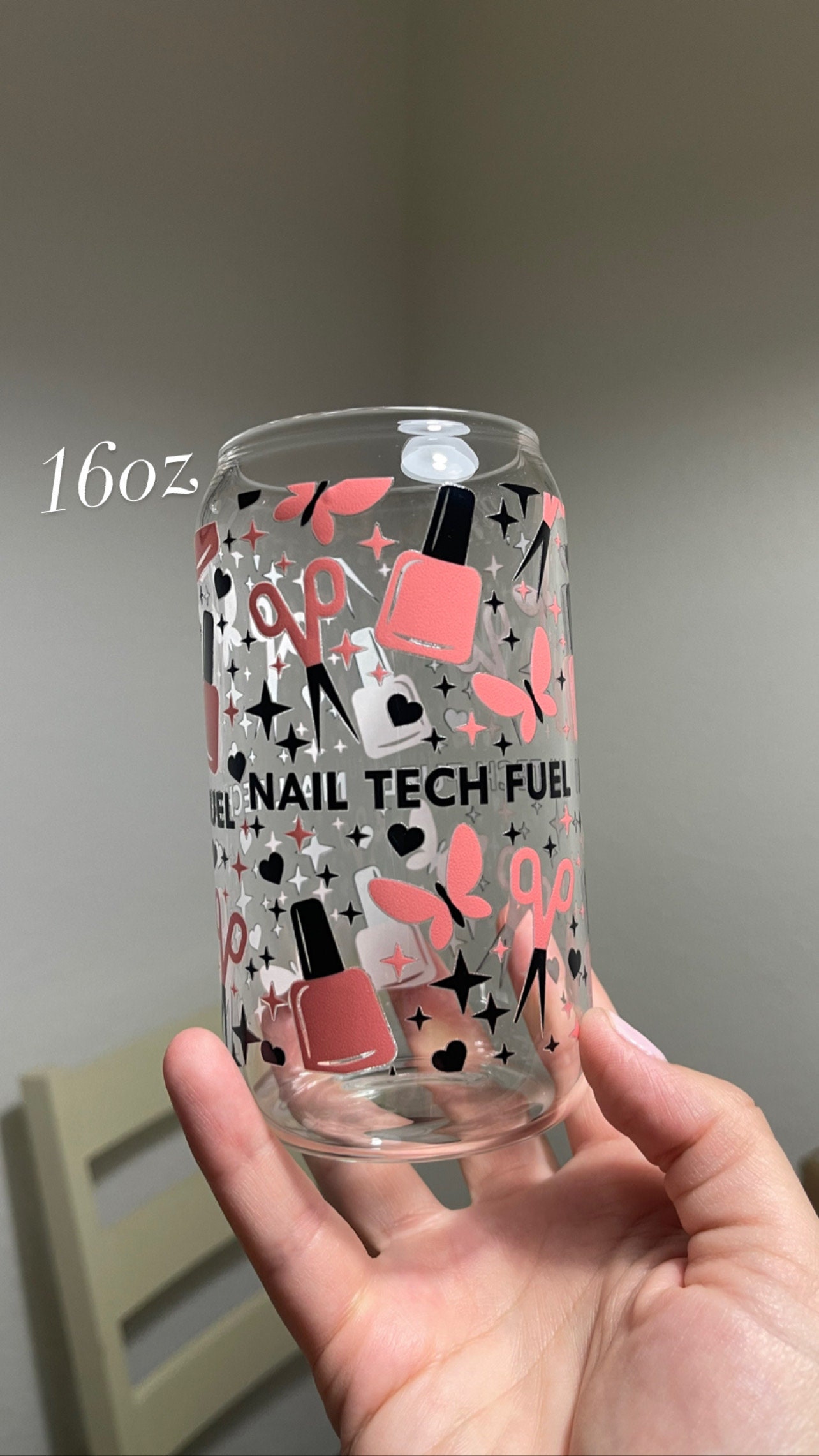 Nail Tech Glass Cup Nail Tech Fuel Libbey Cup Nail Tech Gift Ideas New ...