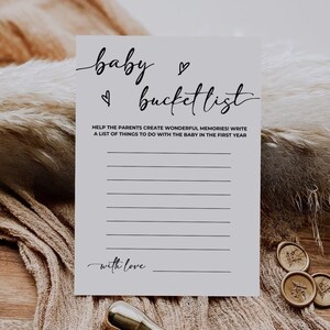Baby Bucket List Ideas, Baby Shower Games, Baby Shower Party Bundle ...