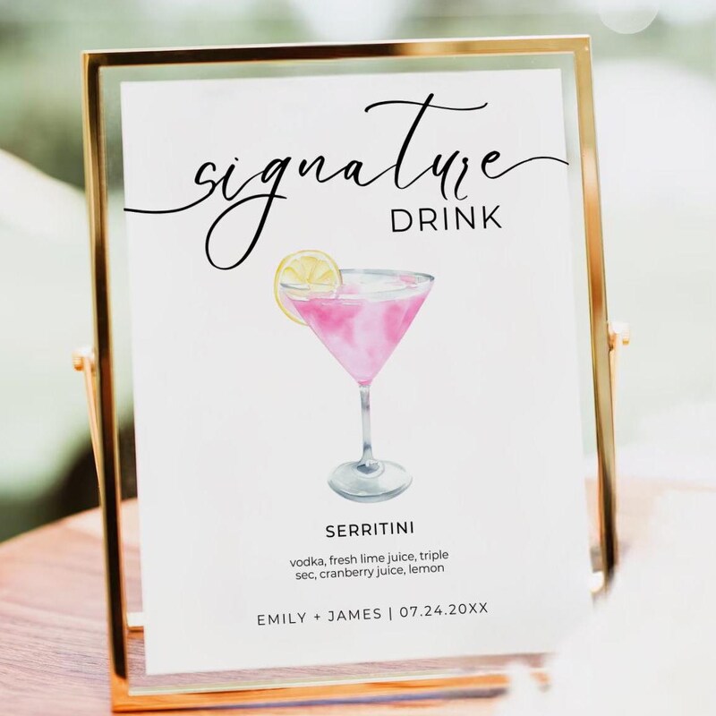 Signature Drink Sign - Etsy