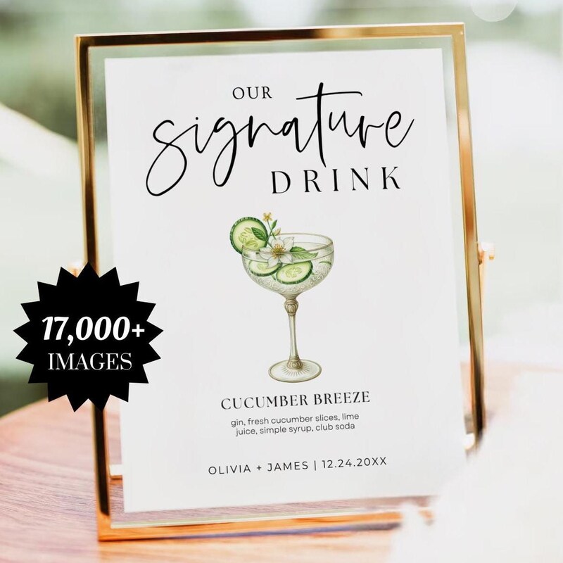 Signature Drink Sign - Etsy