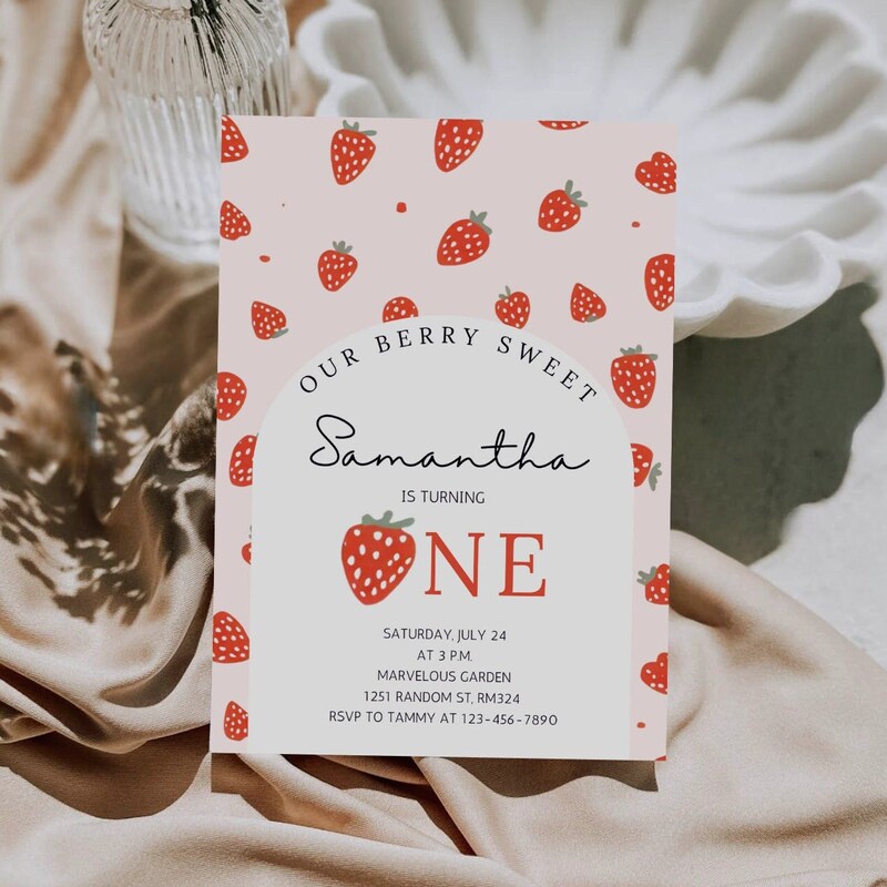 Berry First Birthday Invitation - Etsy