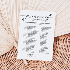 Pregnancy Candy Match, Baby Party Game, Printable Baby Game, Baby ...