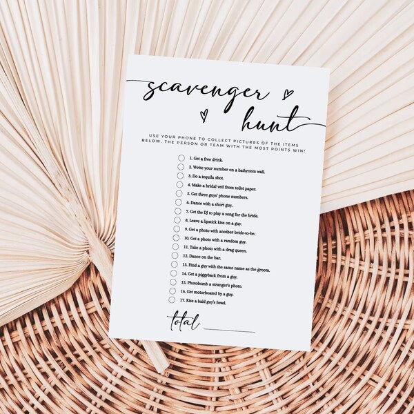 Wedding Scavenger Hunt Bingo - Etsy