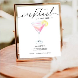 Cocktail of the Night, Signature Drink Sign, Cocktail Menu, Bar Menu ...