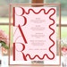 Retro Signature Drink Sign, Wavy Drink Sign, Red Squiggly Bar Menu Sign ...