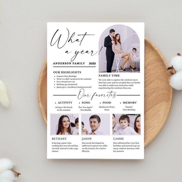 Year in Review Card - Etsy