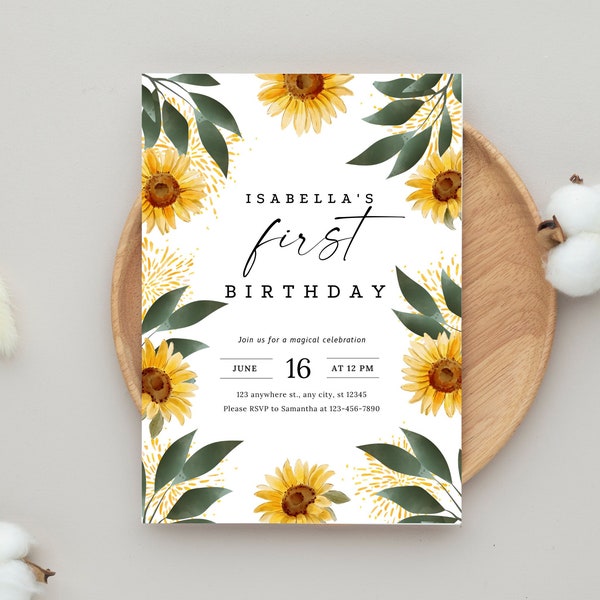 Sunflower Invitation - Etsy