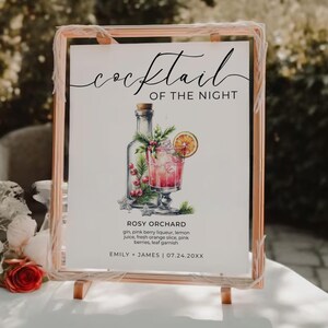 Cocktail of the Night, Signature Drink Sign, Signature Cocktail Sign ...