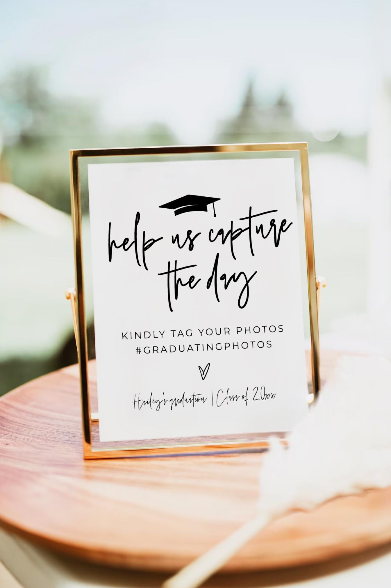 Help Us Capture the Day Graduation Sign, Editable Instax Photo Grad ...