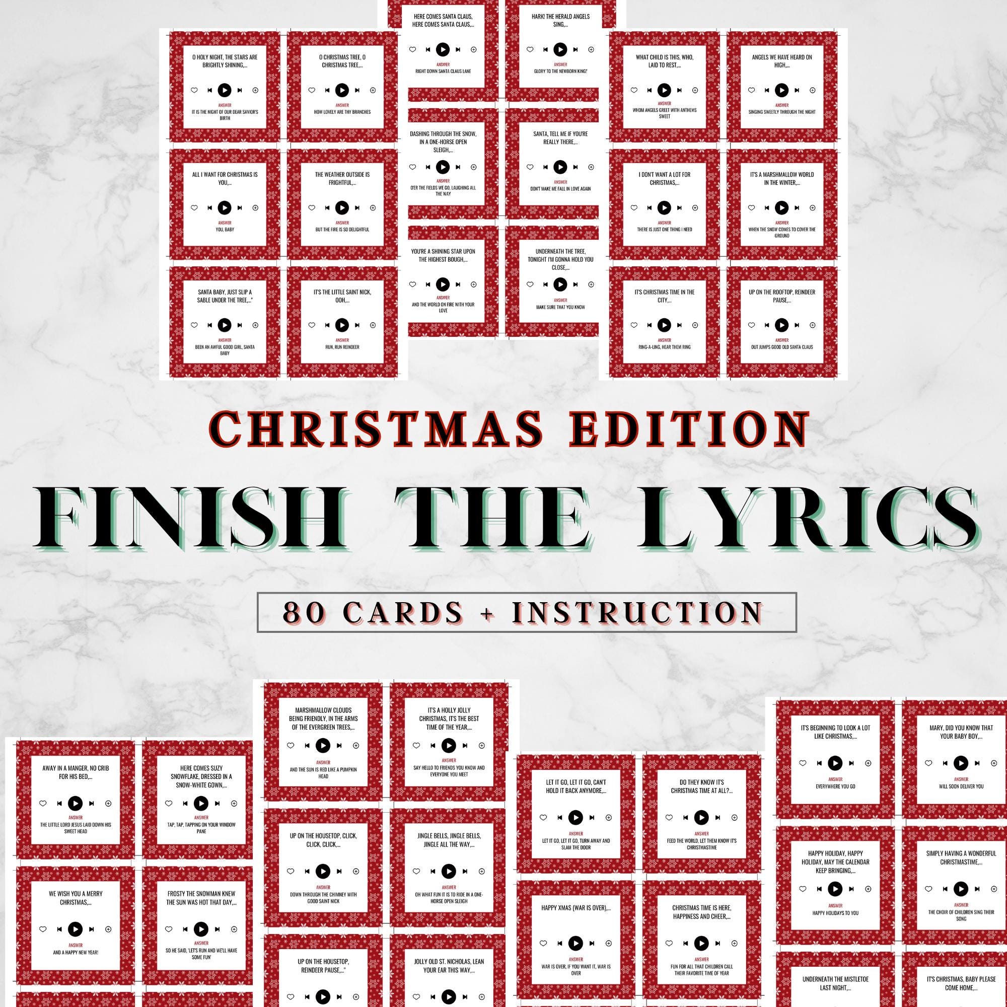 Christmas Music Trivia, Finish the Lyrics Christmas Party Games ...