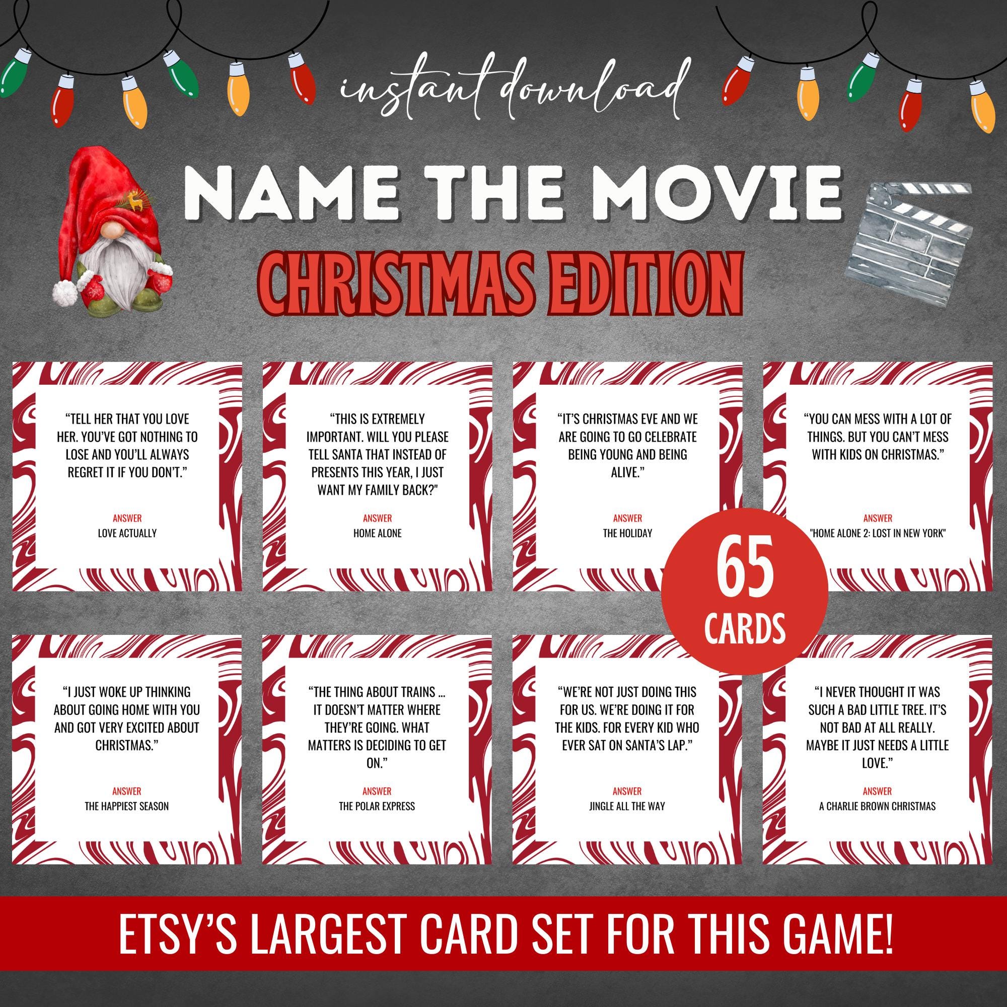 Name the Movie Game Christmas Party Games, Christmas Trivia, Christmas ...