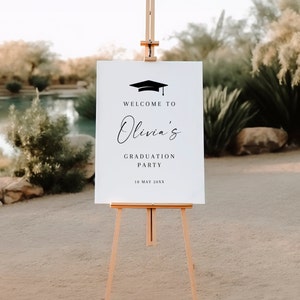 Minimal Graduation Welcome Sign, Grad Party Decor, Grad Party ...