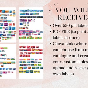 Pharmacy Pill Box Labels, Pill Labels, Pill Box, Pill Organizer, Pill ...