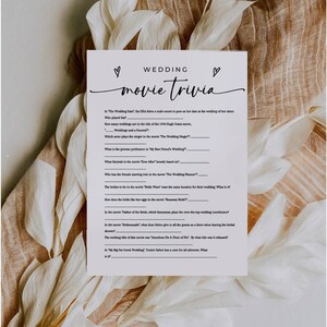 Bridal Shower Trivia, Wedding Trivia Game, Movie Trivia Game Bridal ...