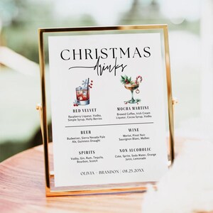 Christmas Signature Drink Sign, Holiday Drink Sign, Holiday Cocktail ...