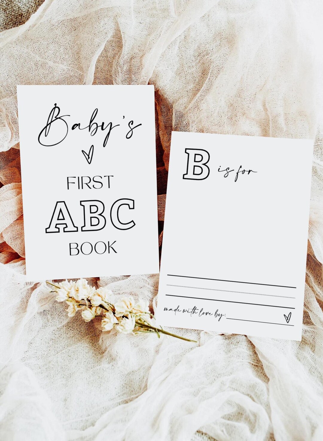Babys First ABC Book, Baby Shower Alphabet Game, Baby Shower Guestbook ...