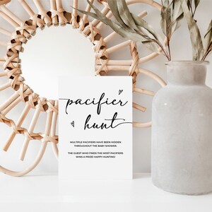 Pacifier Hunt Baby Shower Game, Baby Shower Signs, Baby Trivia, Baby ...