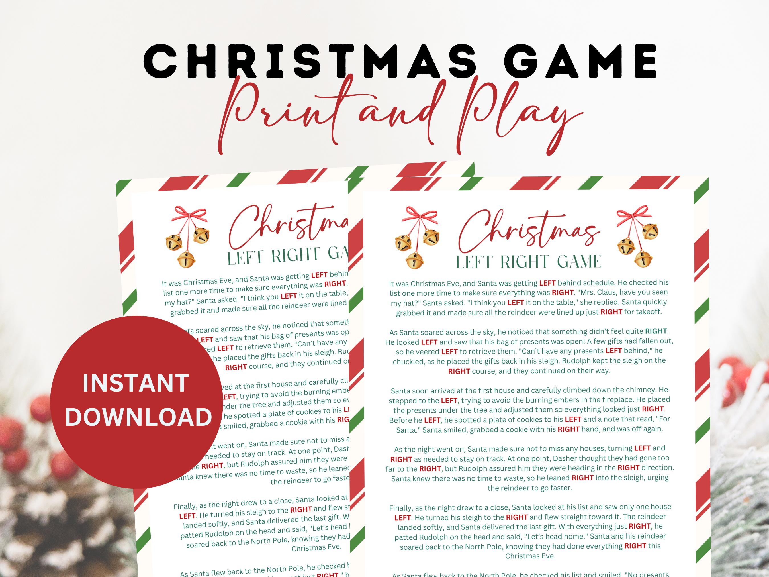 Christmas Gift Exchange, Left Right Game, Pass the Present Christmas ...