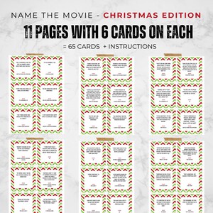 Christmas Game, Name the Movie Game, Christmas Trivia Cards, Christmas ...
