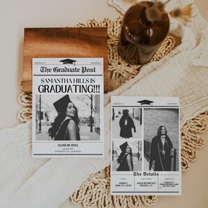 Newspaper Graduation Party Invite, Graduation Invitation, Graduation ...