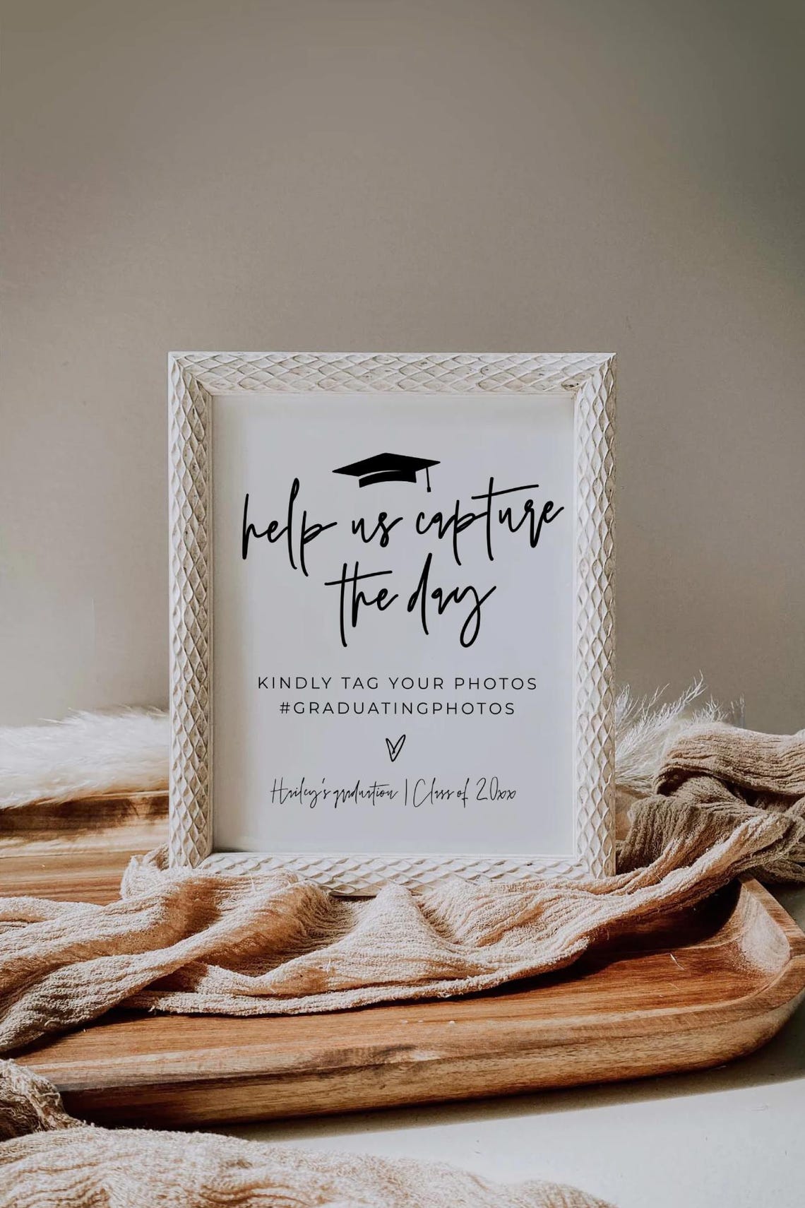 Help Us Capture the Day Graduation Sign, Editable Instax Photo Grad ...