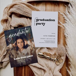 Retro Graduation Party Invite, Graduation Invitation, Graduation Party ...