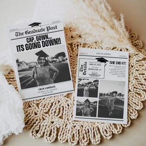 Grad Announcement, Newspaper Grad Invite, Graduation Party, Graduation ...