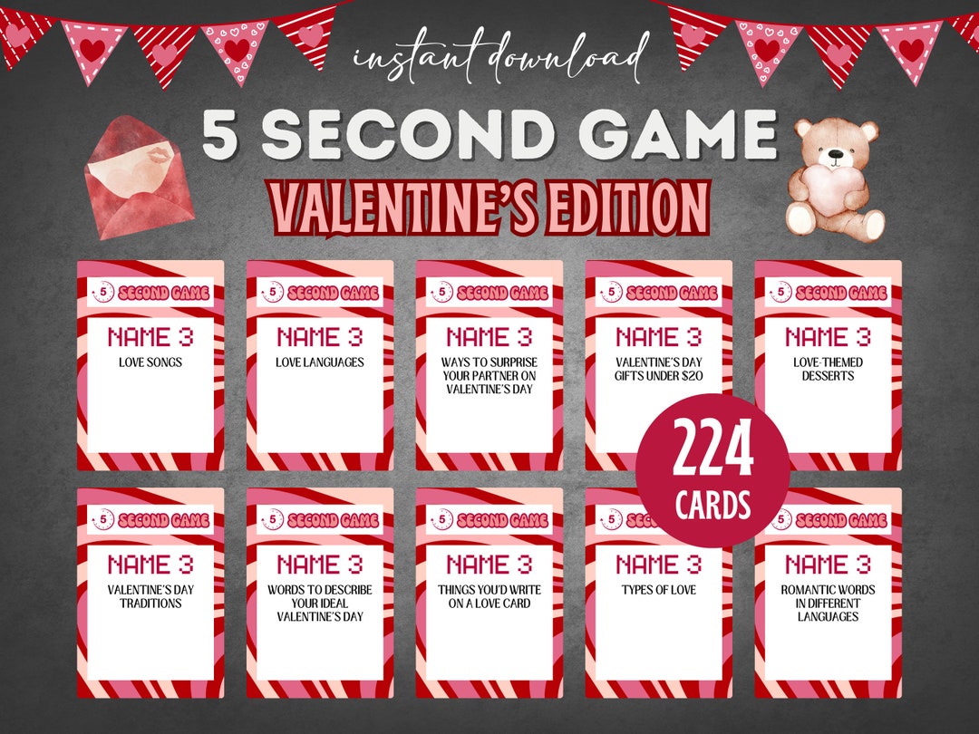 Retro Valentines Games, 5 Second Game Valentines, Party Games ...