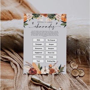Autumn Charades Bridal Game, Pumpkin Bridal Shower Trivia Game, Fall in ...