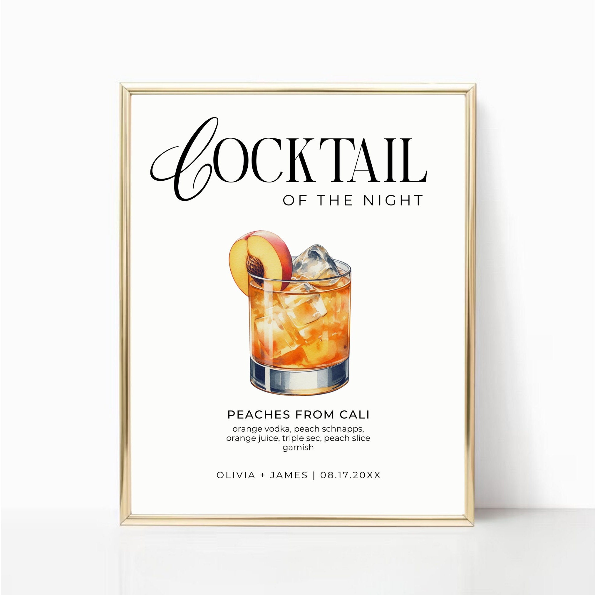 Cocktail of the Night Signature Drink Sign, Bar Menu Sign, Wedding Menu ...