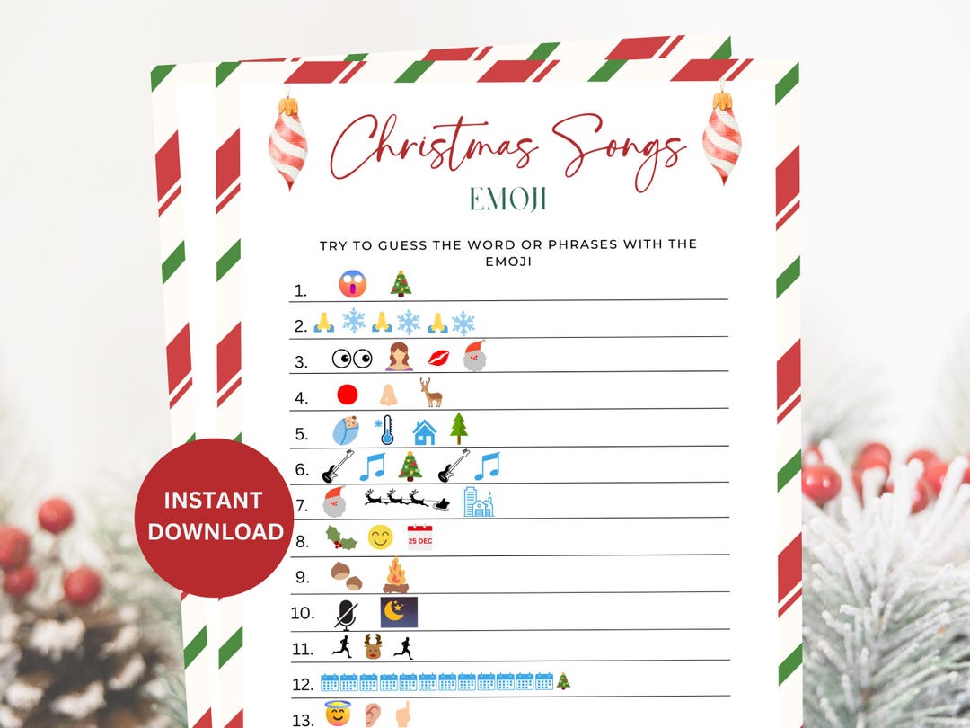 Guess the Christmas Song Emoji, Emoji Pictionary Christmas Game ...
