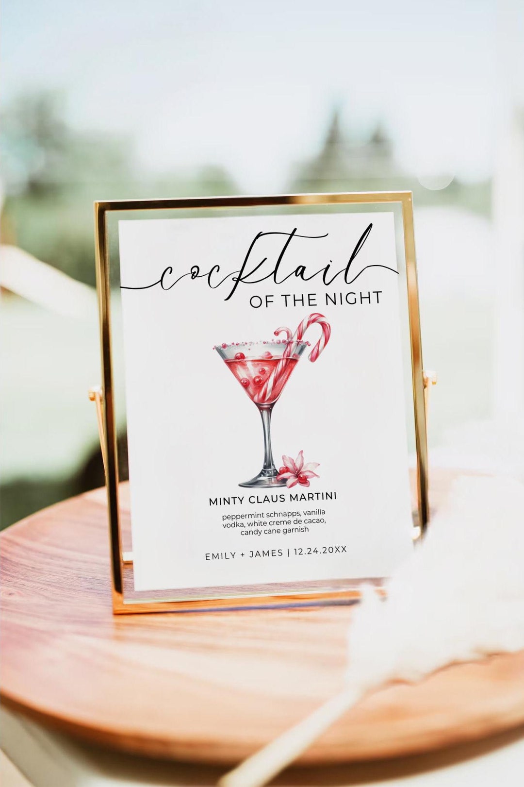 Cocktail of the Night, Signature Drink Sign, Christmas Party Sign ...