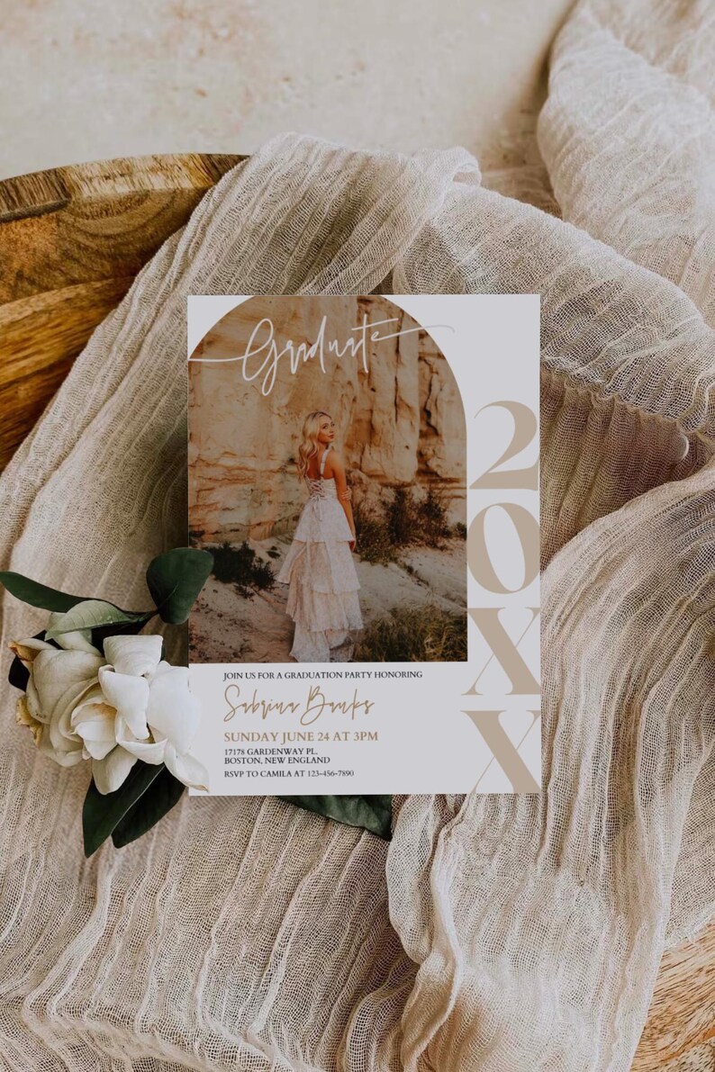 Modern Grad Announcement 2026, Graduation Invite Card, Graduation ...