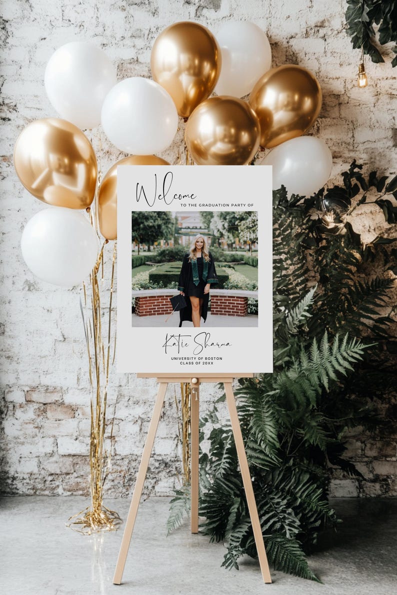 Grad Sign 2026, Graduation Welcome Sign, Modern Grad Party Decor ...