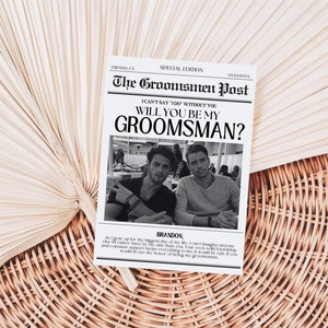 Newspaper Groomsman Proposal Card, Best Man Proposal Card, Groomsmen ...