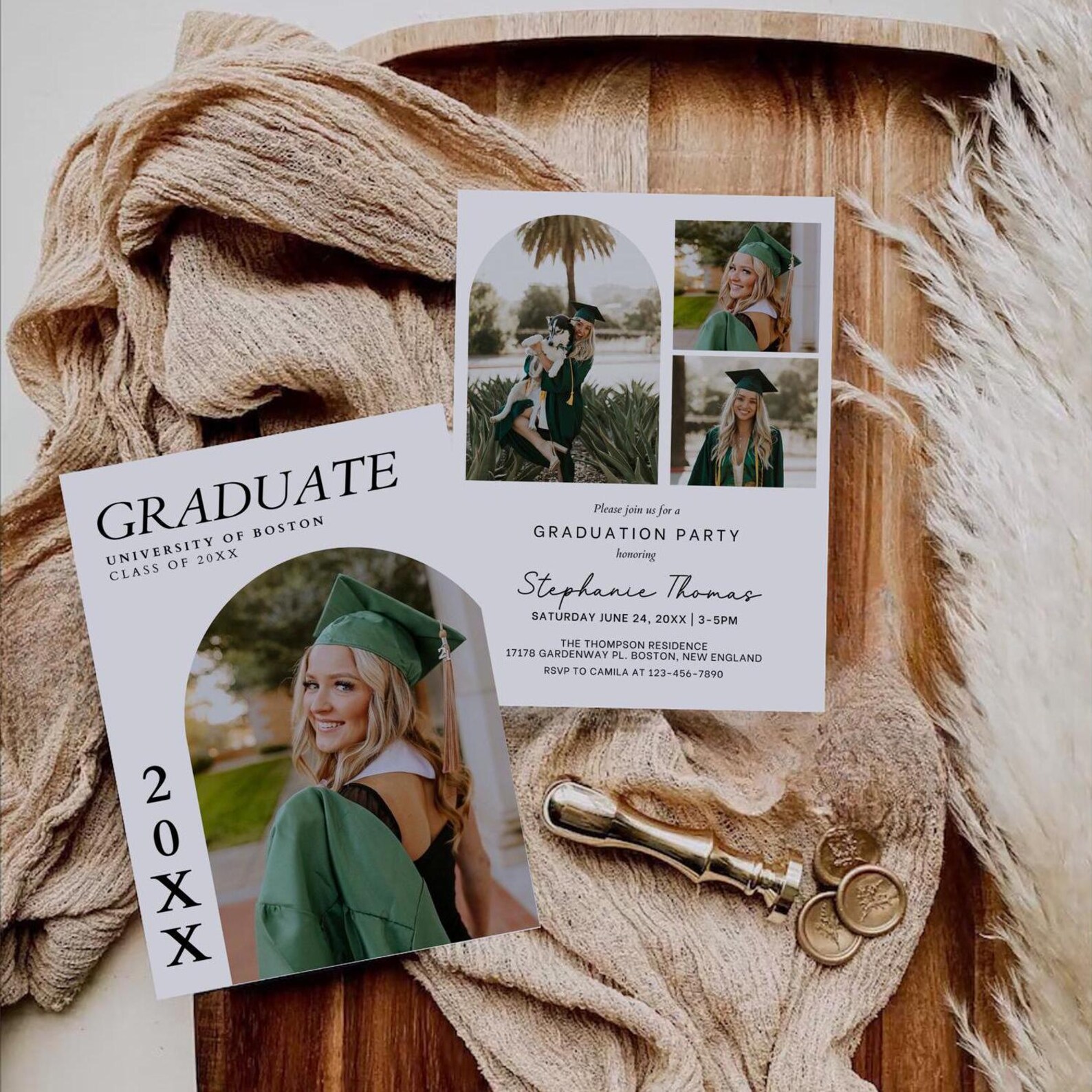 Modern Graduation Card, Graduation Decorations, Grad Party Invite ...