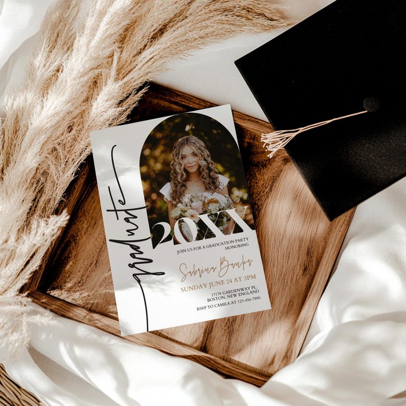 Modern Graduation Announcement 2026, Graduation Invitation, Grad Party ...